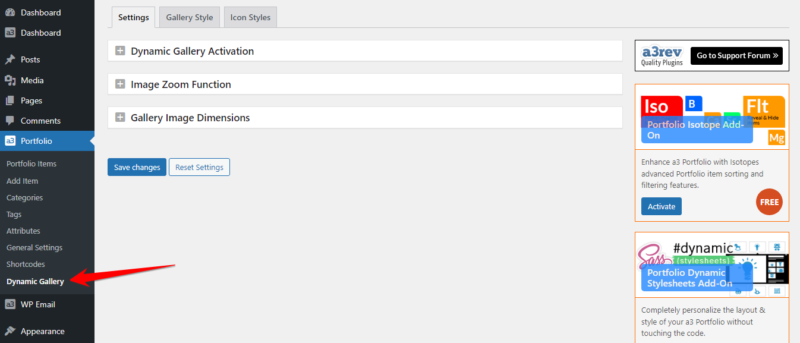 A3 Portfolio Dynamic Gallery - a3rev Docs