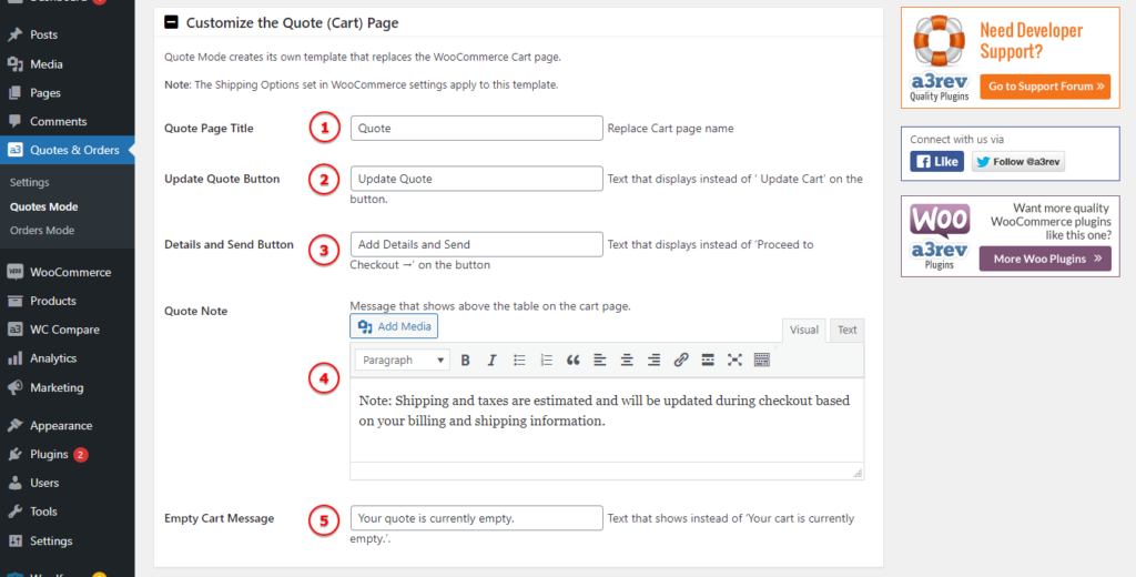 WooCommerce Quotes and Orders - a3rev Docs